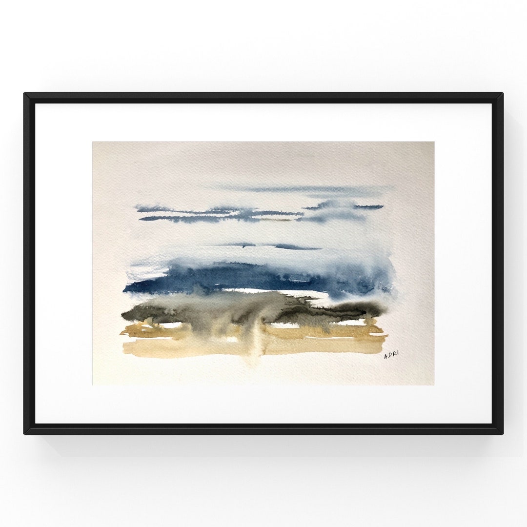 Abstract Landscape Watercolor Painting. Original, Minimalist Modern ...