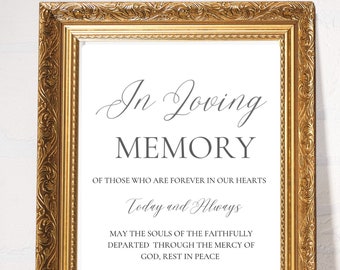Modern in Loving Memory Wedding Sign Minimalist Wedding Sign Editable ...
