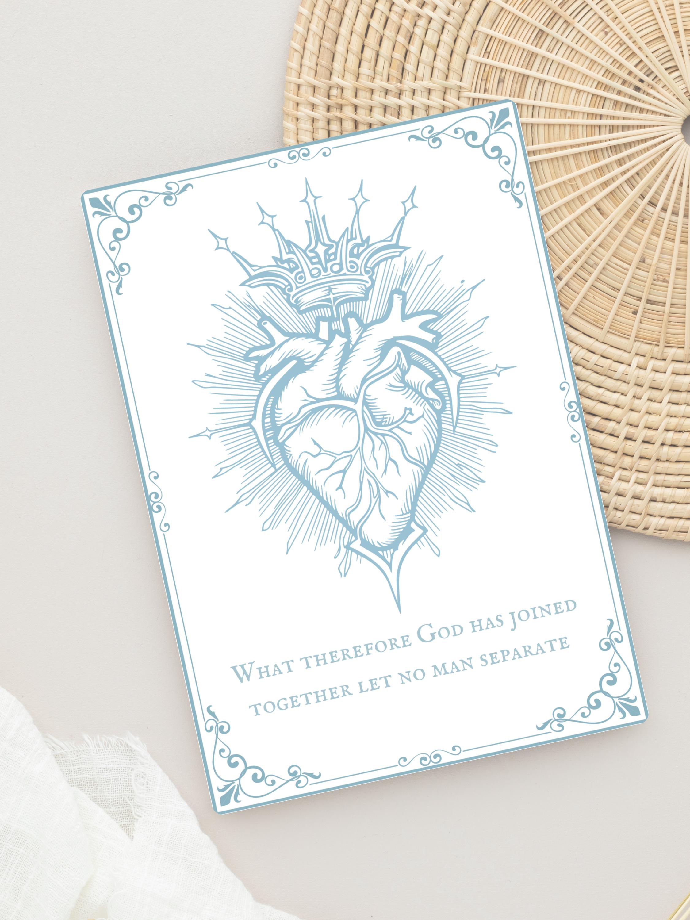 Catholic Wedding Prayer Card Customizable, Sacred Heart Mass Card - Etsy