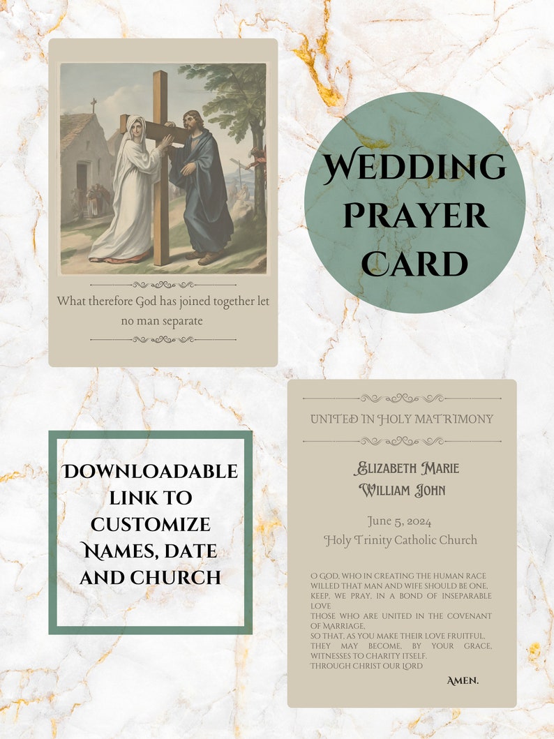 Catholic Wedding Prayer Card Customizable - Etsy