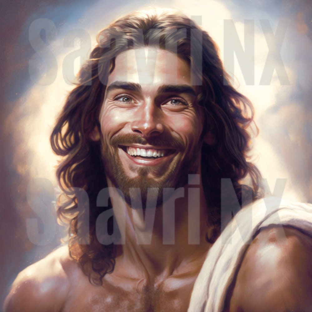 Jesus Christ Smiling Face-2 Portrait. Greek God. Digital Download. - Etsy