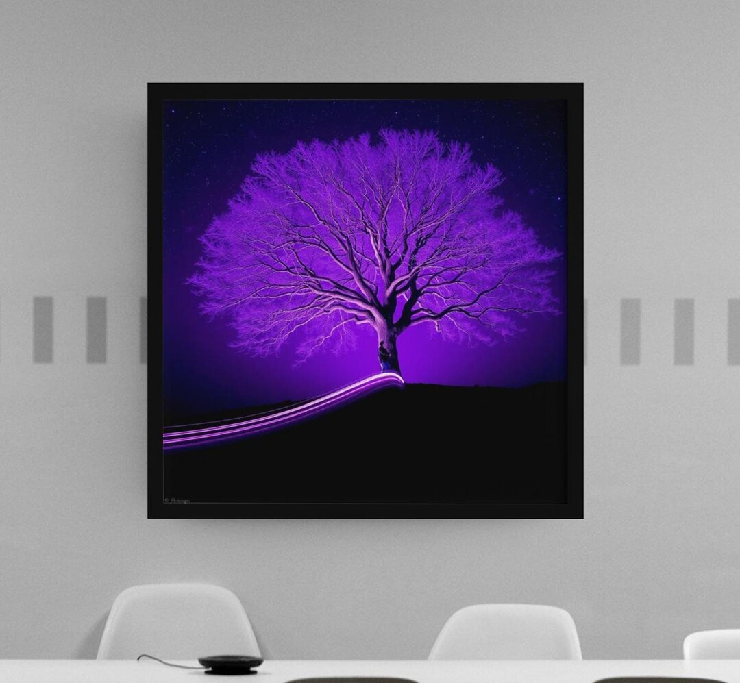 Ultraviolet Tree of Life Art, Vivid Purple Spiritual Wall Decor ...