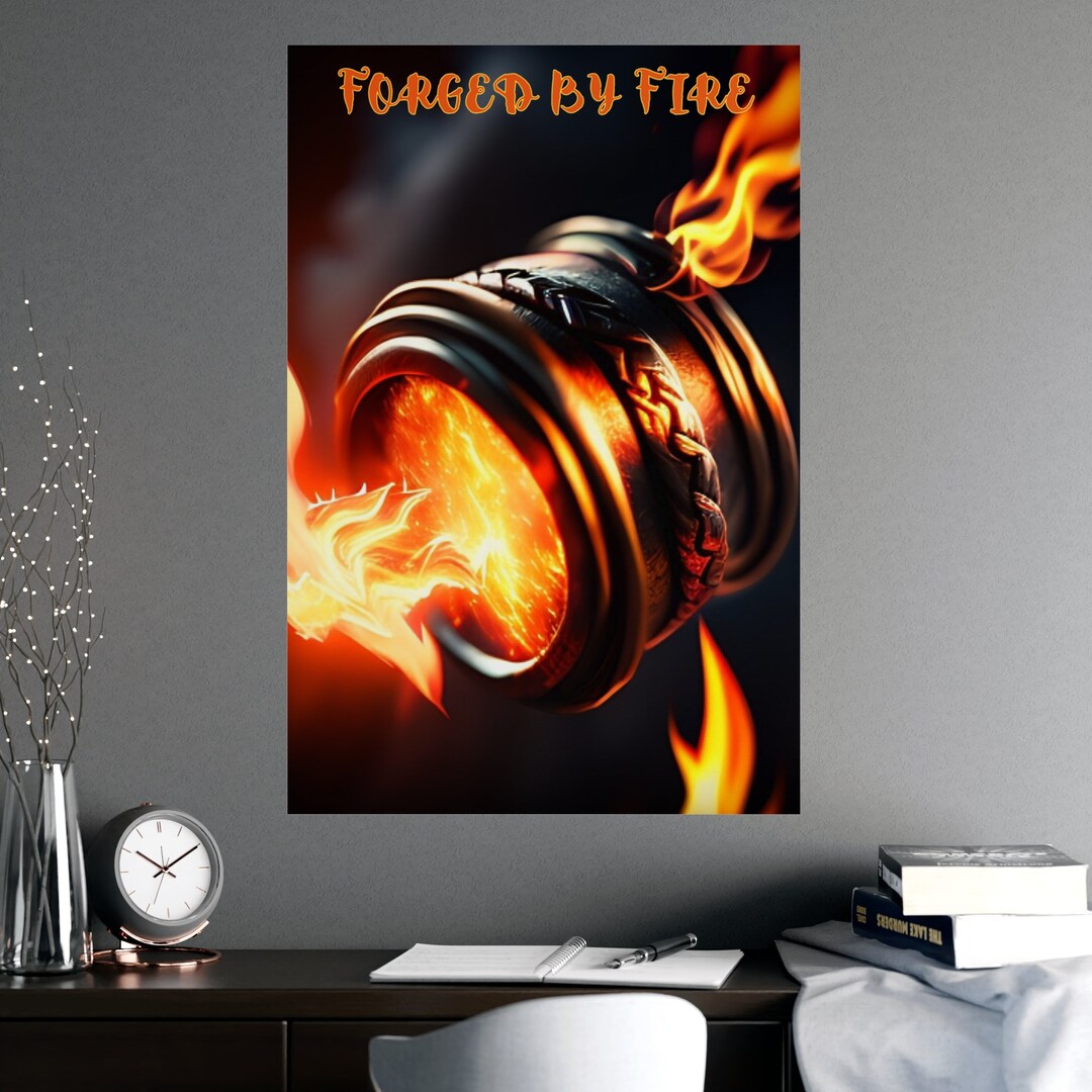 Forged by Fire Poster, Strength Poster, Inspire Poster, Vertical and ...
