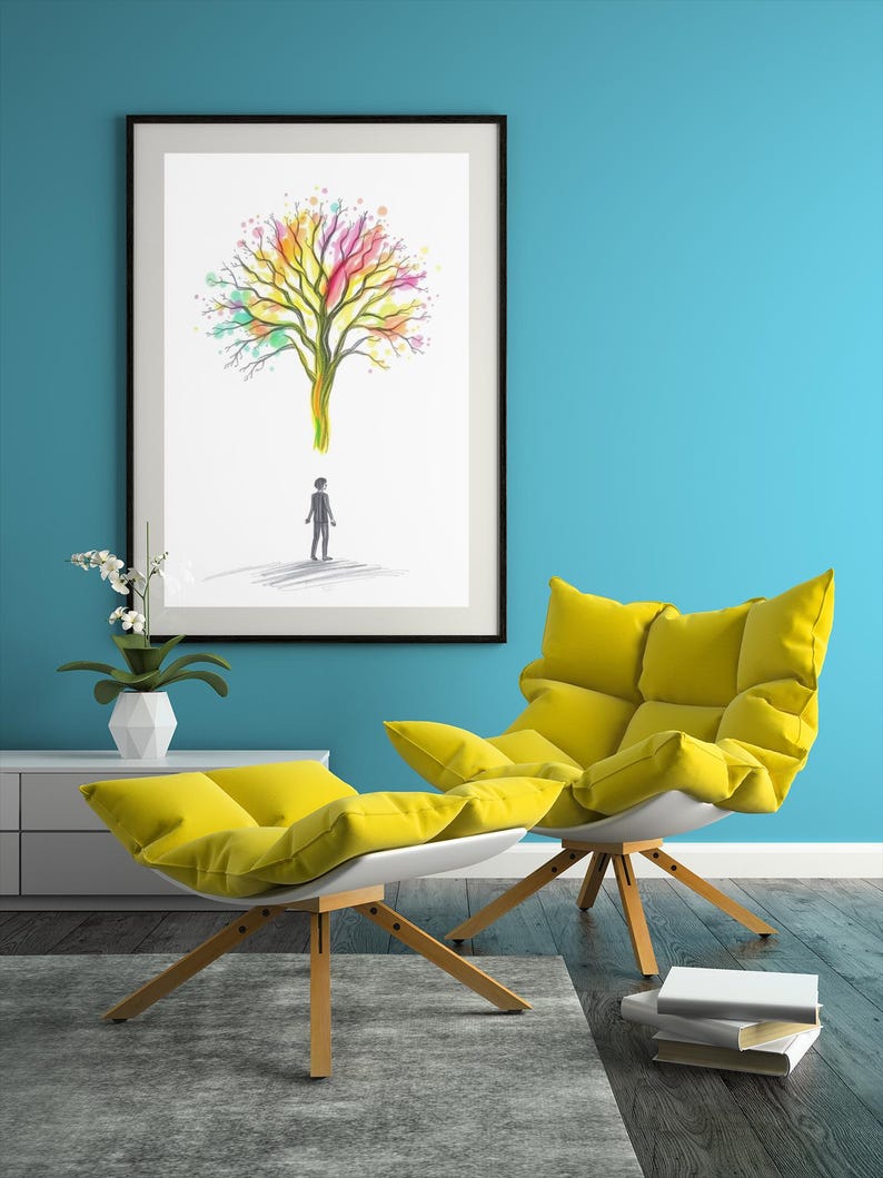 Hand-drawn Tree of Life Art, Vibrant Spiritual Sketch, Faith-based ...