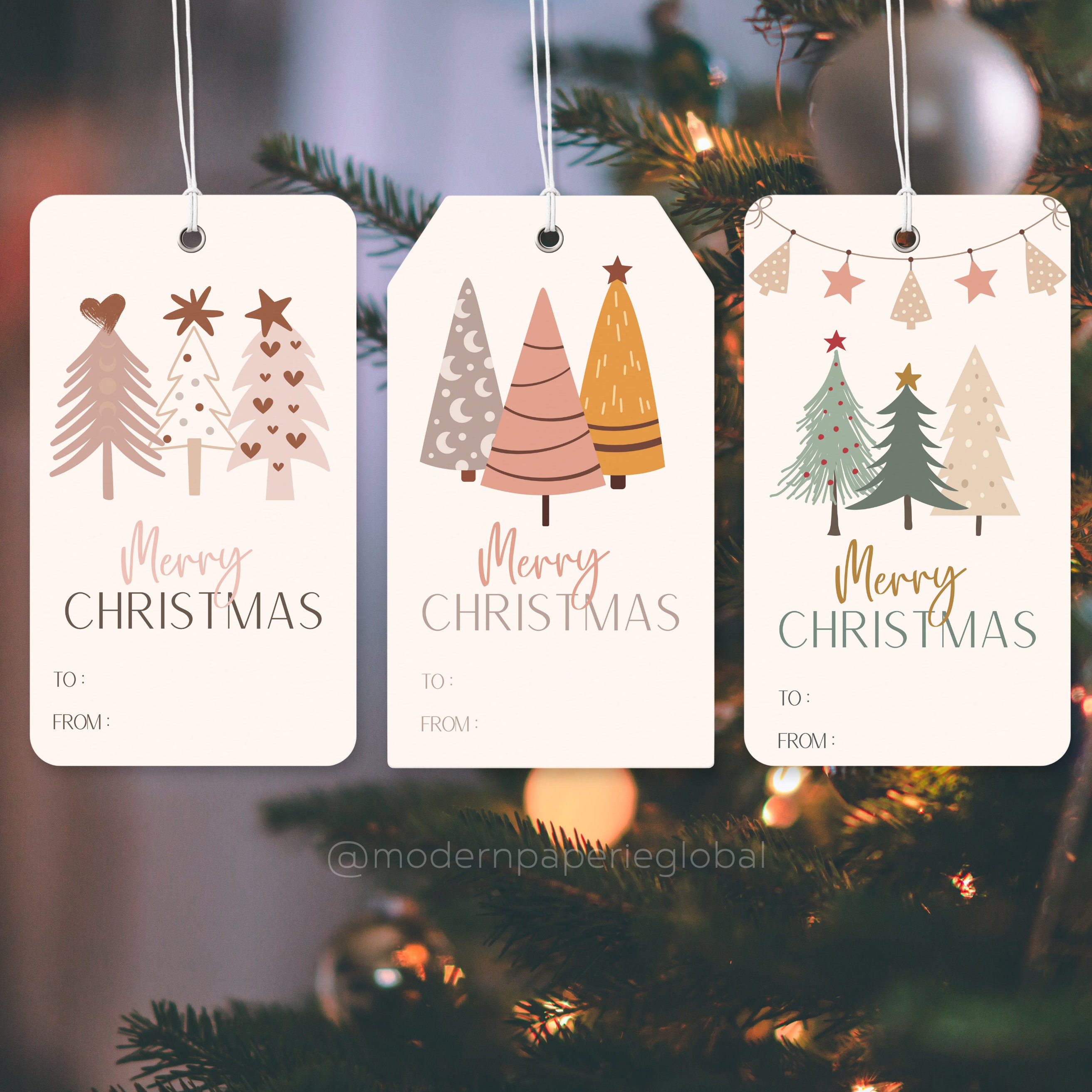 Boho Christmas Gift Tags Bundle 9-piece Bundle BUY ONCE & Use Every ...
