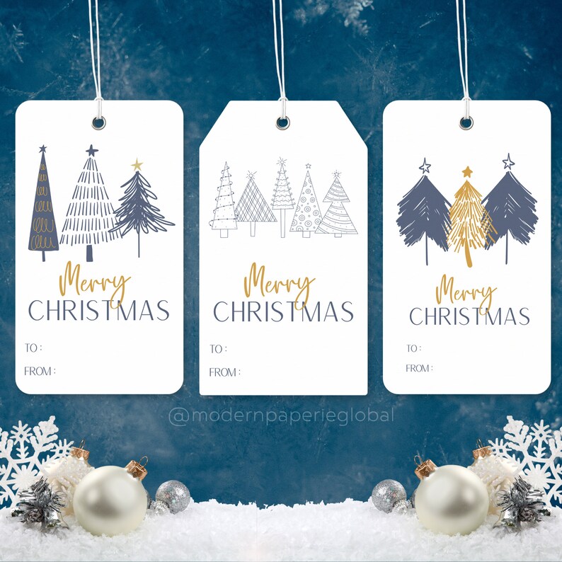 Navy Christmas Gift Tags Bundle | 9-piece Bundle | *BUY ONCE & Use ...