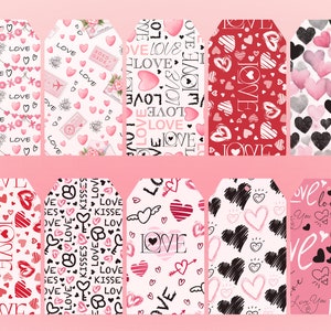 All Hearts & Love Tags | 20 Styles | 10 Tags per Page | *BUY ONCE | Use ...