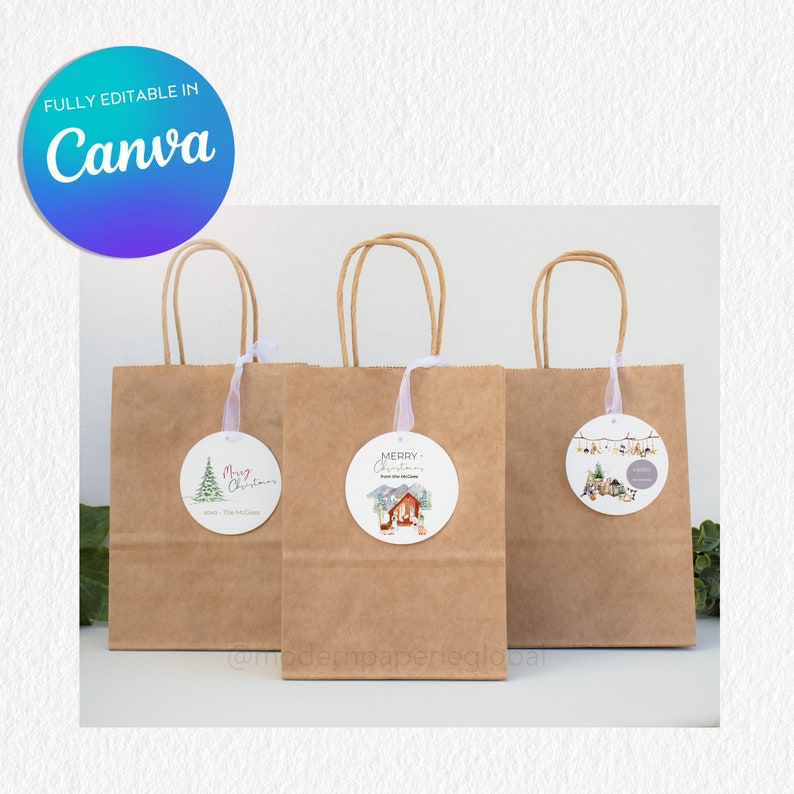 Christmas Gift Tags Bundle | 42-piece Bundle | Canva Editable Template ...