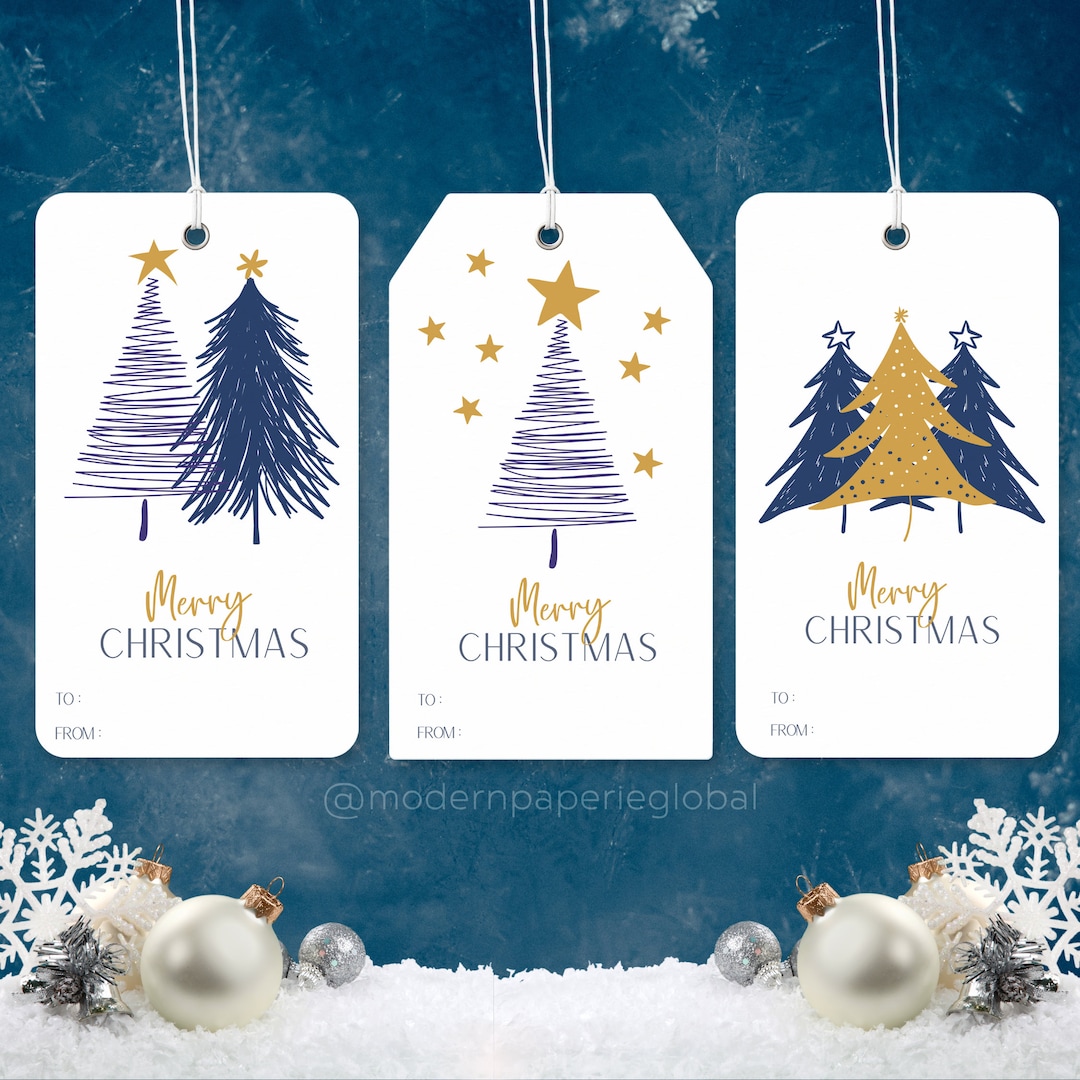 Navy Christmas Gift Tags Bundle | 9-piece Bundle | *BUY ONCE & Use ...