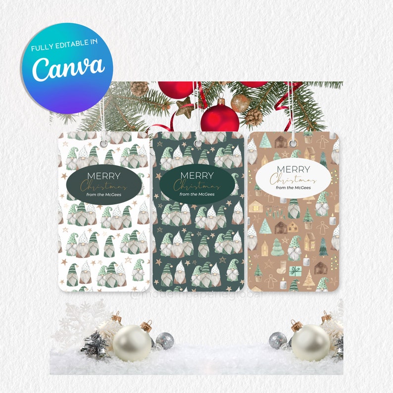 Christmas Gift Tags Bundle | 42-piece Bundle | Canva Editable Template ...