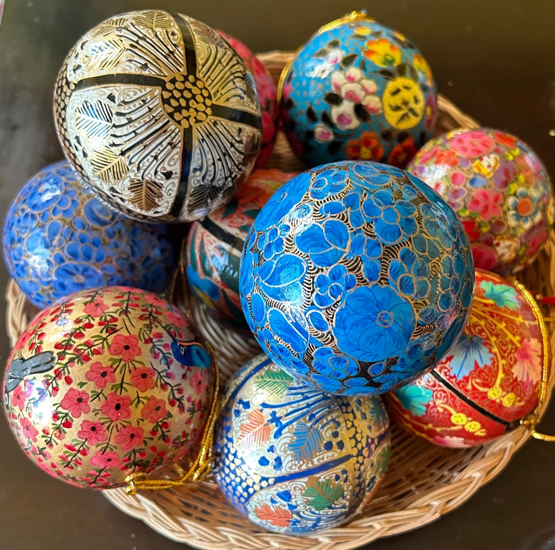 Assorted Handmade 3 Inch Papier-mache Ball Colorful Paper Mache ...