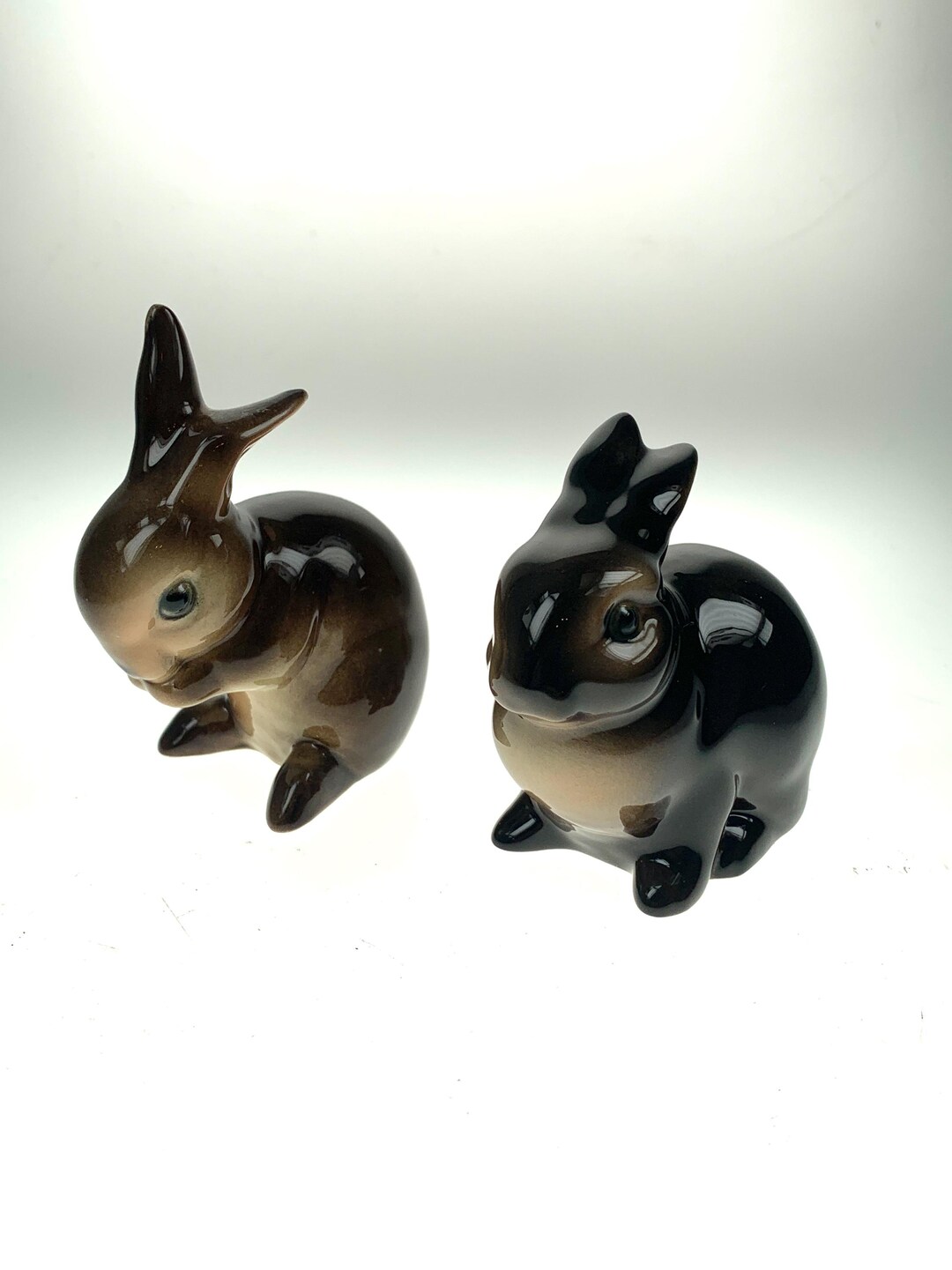 Pair of Vintage Goebel Bunnies in Brown. West German Bunny Rabbit ...