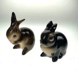 Pair of Vintage Goebel Bunnies in Brown. West German Bunny Rabbit ...
