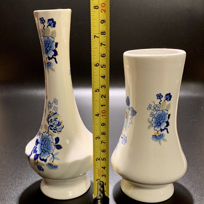 Melba Ware Vase Set Mid-century Home Decor in Blue and White Floral ...