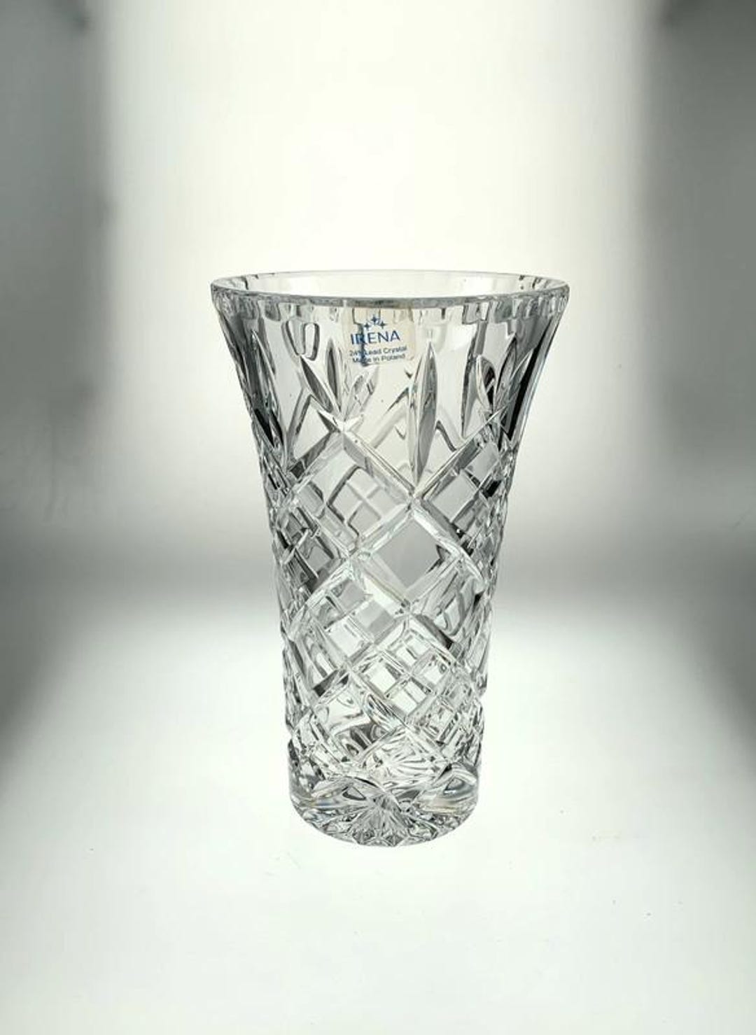 Crystal Vase by Irena Crystal, Poland. Vintage Crystal - Etsy