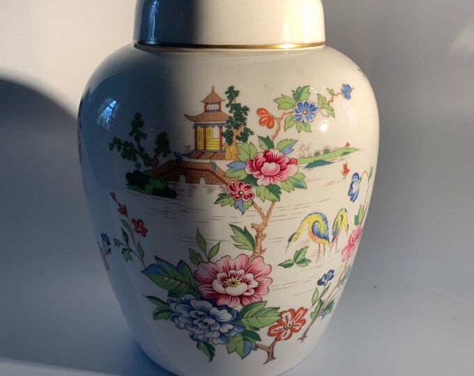 Pagoda Ginger Jar by Crown Staffordshire in Bone China. Oriental Pattern - Etsy