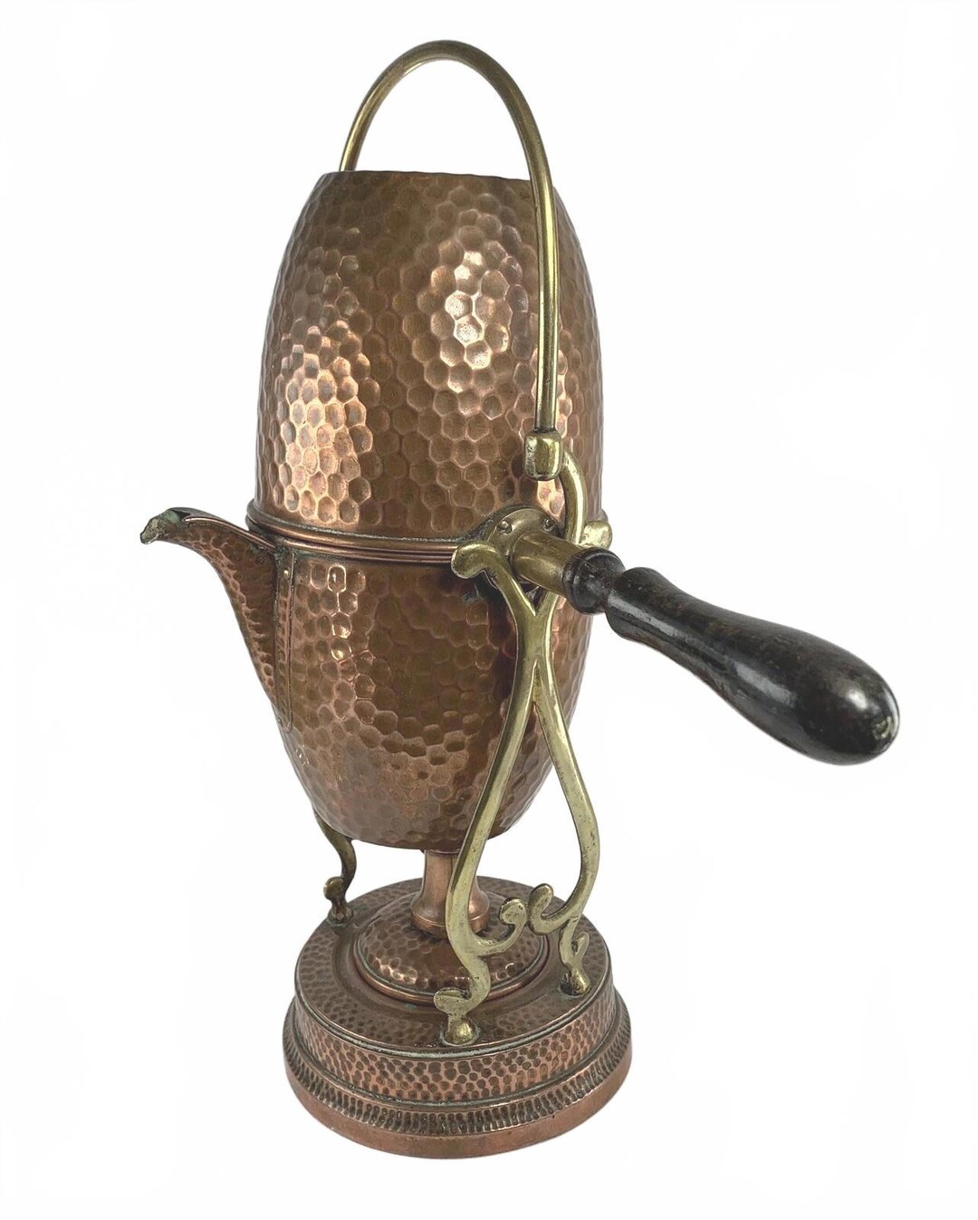Antique Copper & Brass Samovar Coffee Pot on Stand With Water Heating ...