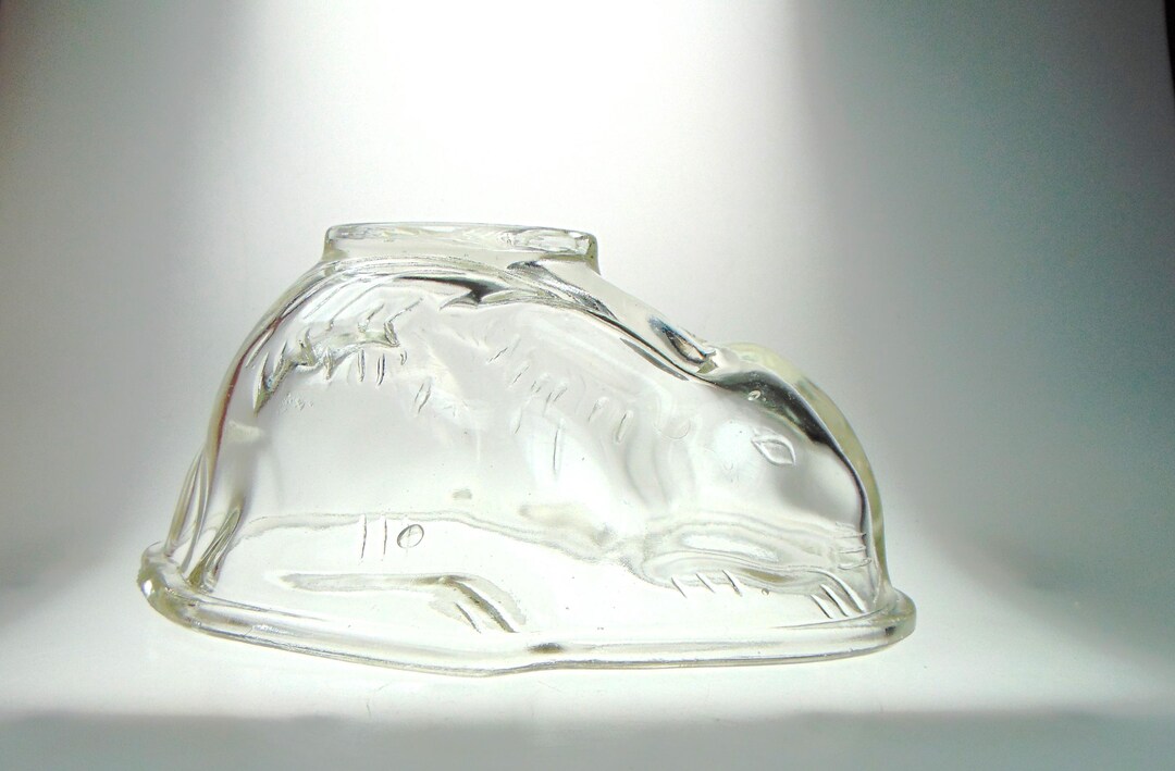 Vintage Rabbit Jelly Mould. Glass Rabbit Jelly Mould in Pressed Glass ...