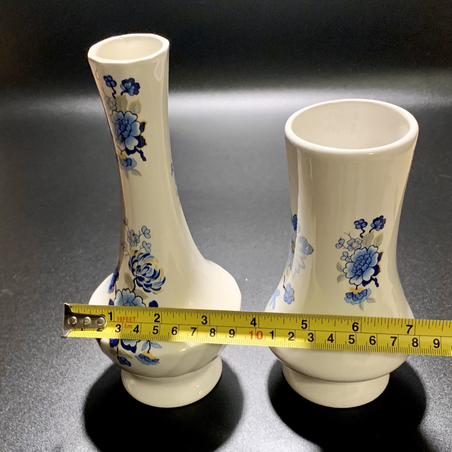 Melba Ware Vase Set Mid-century Home Decor in Blue and White Floral ...