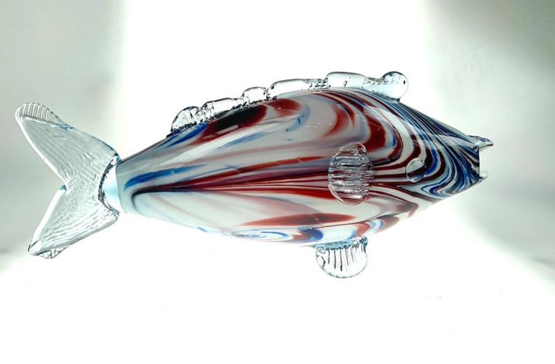 Romanian Glass Fish Mid Century Murano Style Swirl Pattern Glass - Etsy