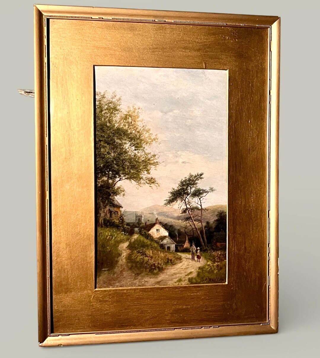 Frank Rawlings Offer Oil Painting British Rural Village Landscape C ...
