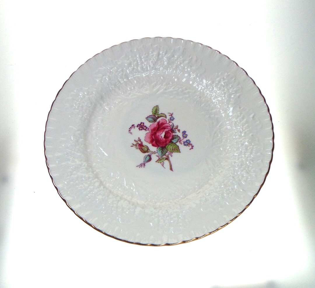 Mid Century Plate by Spode in Bridal Rose Pattern. 20cm Plate in Fine ...