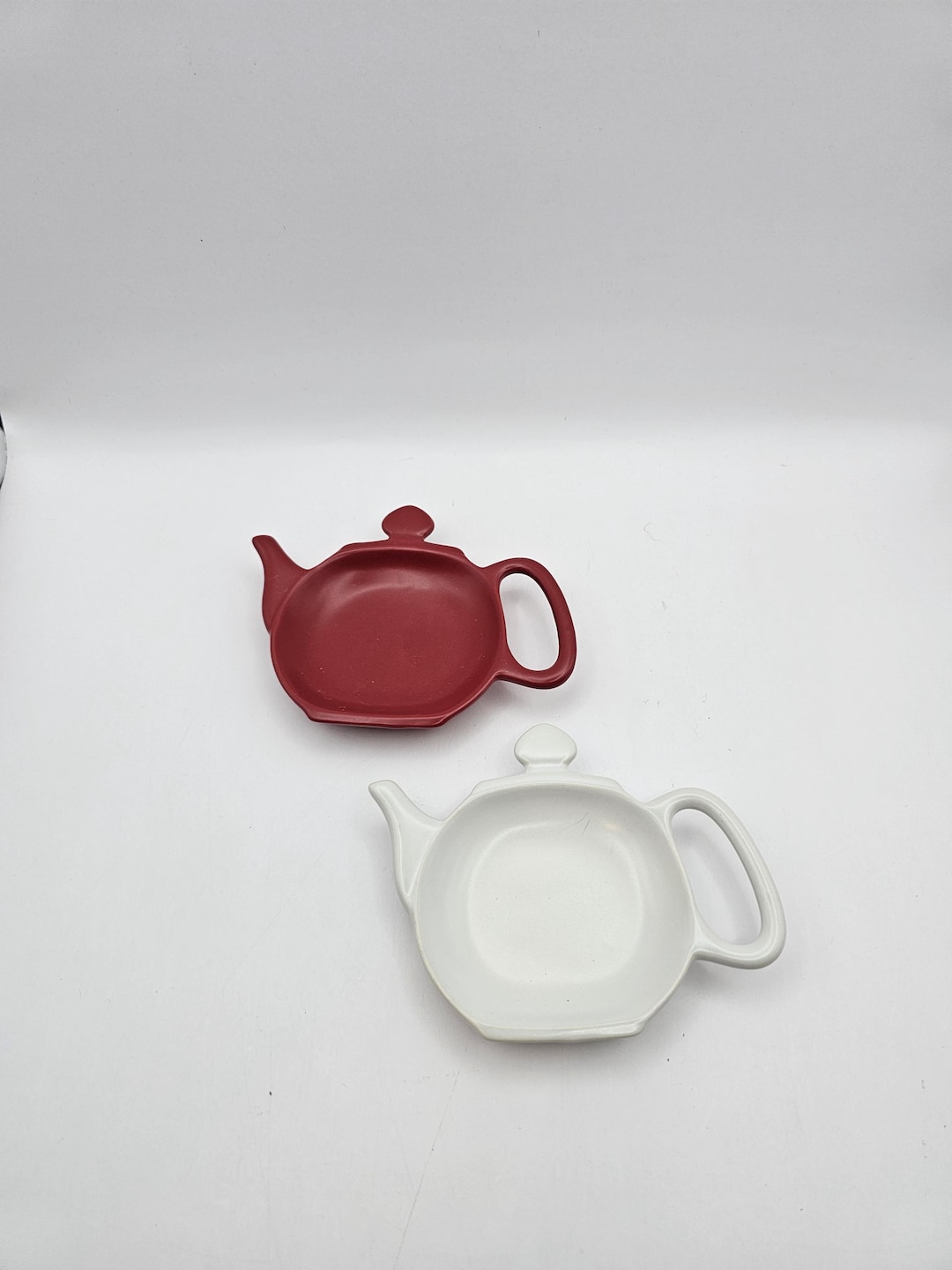 Vintage Tea Bag/spoon Rest - Chantal 92-TB08. Pair of Red and White 3-1 ...