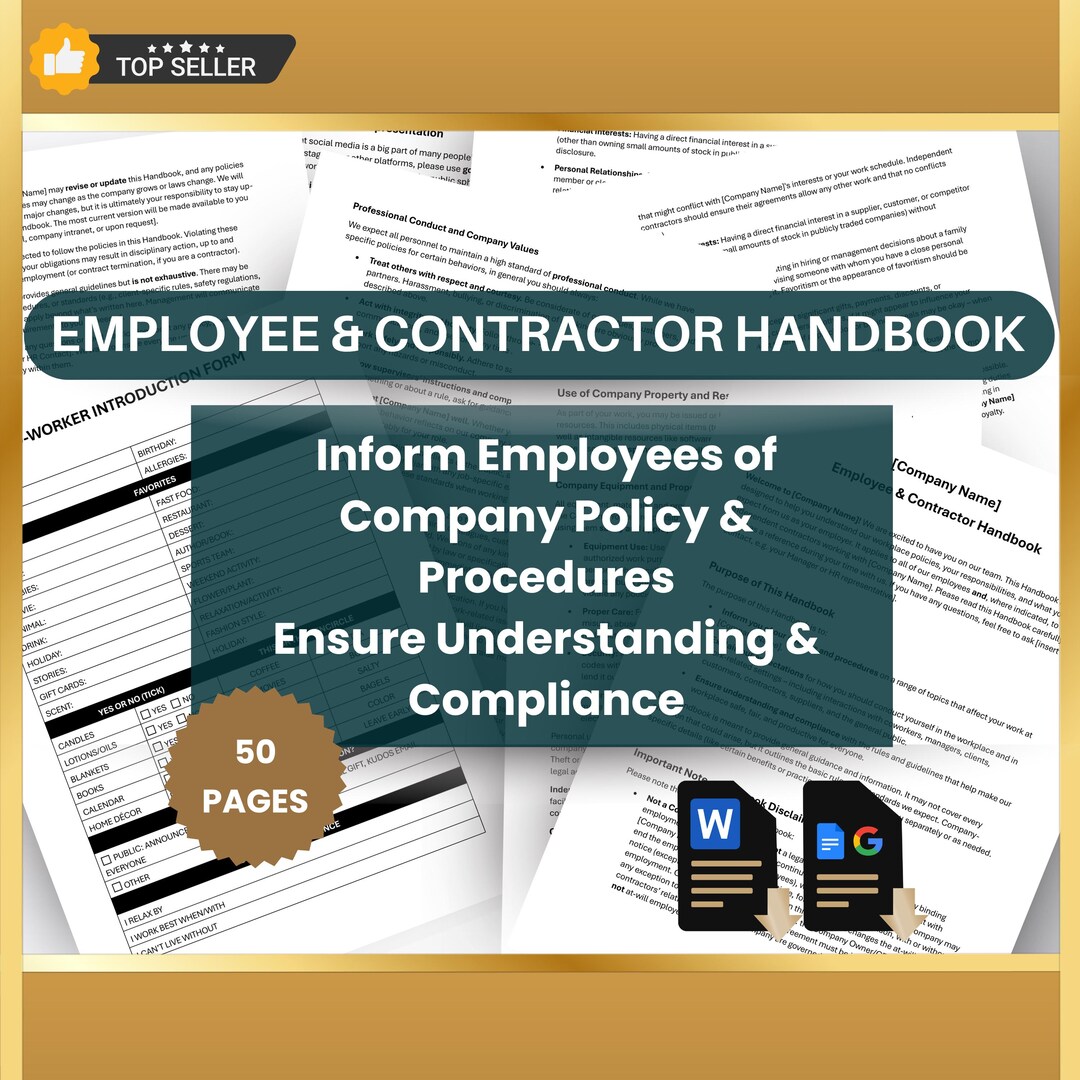 Employee Handbook | Company Policy Manual | Staff Guidelines | Editable ...