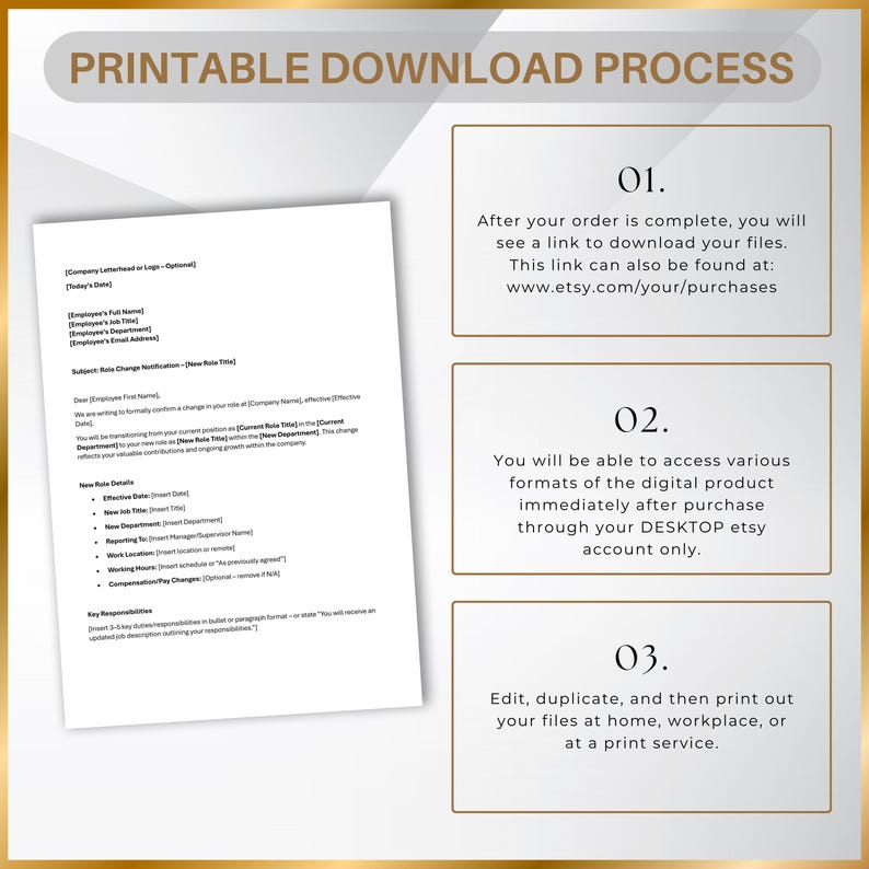 Employee Role Change Letter Template: HR Internal Transfer Notification ...