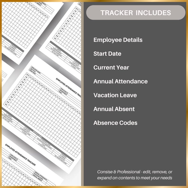 Employee Attendance Tracker: HR Template for Staff Work Hours Logging ...