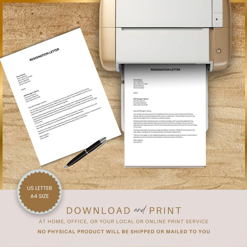Professional Resignation Letter Template: Editable Google Docs & Word ...