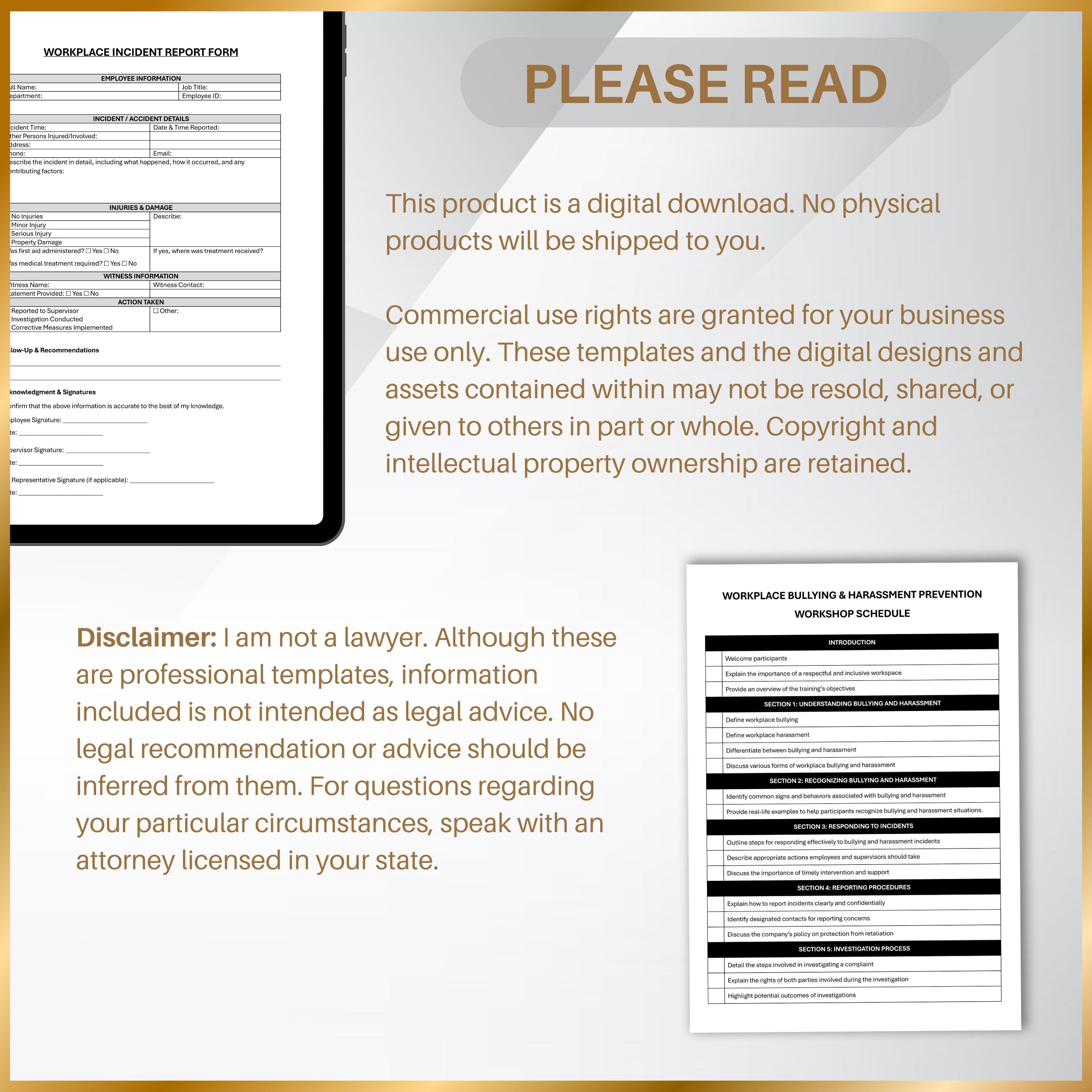 HR Compliance Templates Bundle: Conduct & Disciplinary Forms and ...