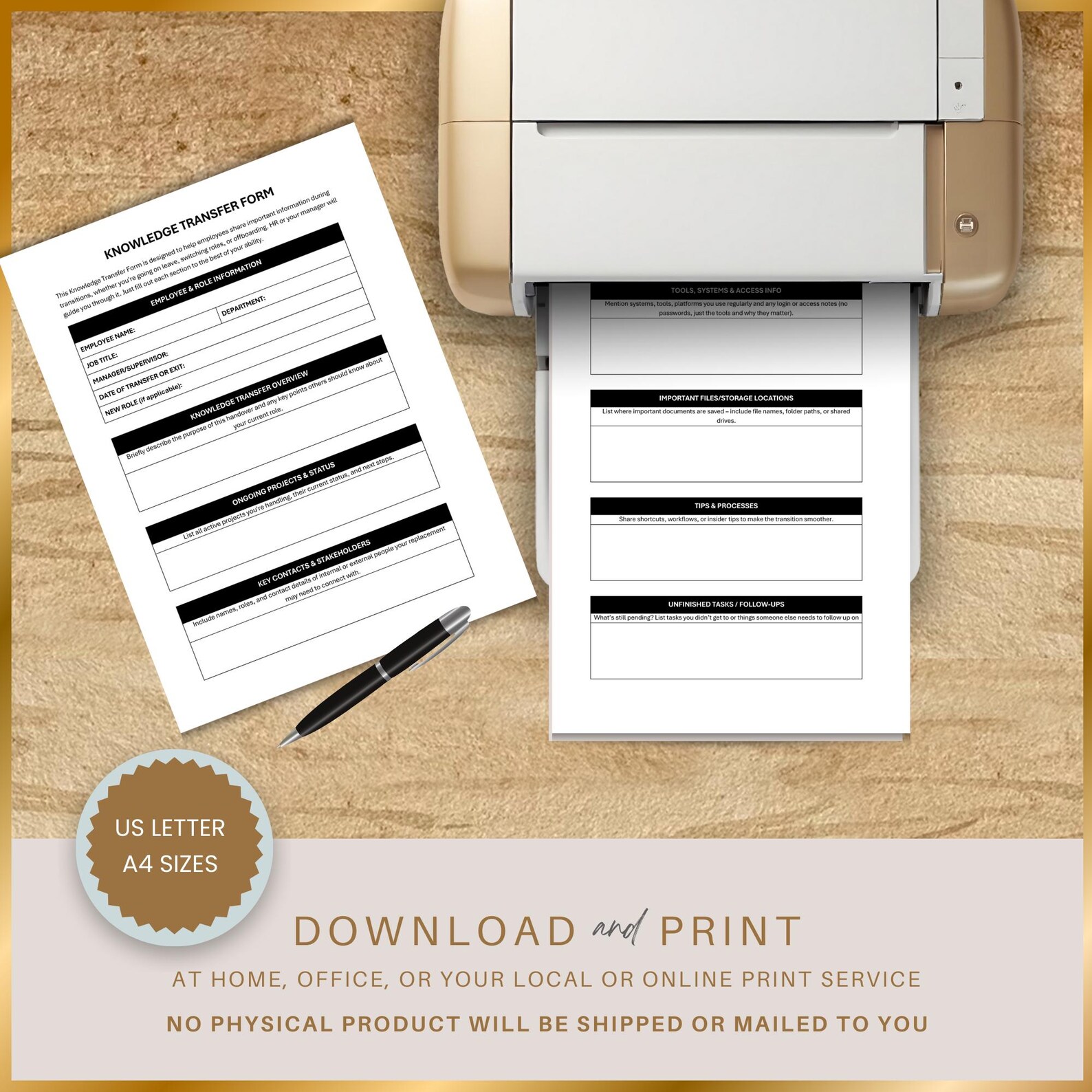 Employee Knowledge Transfer Form: HR Offboarding Template (word ...
