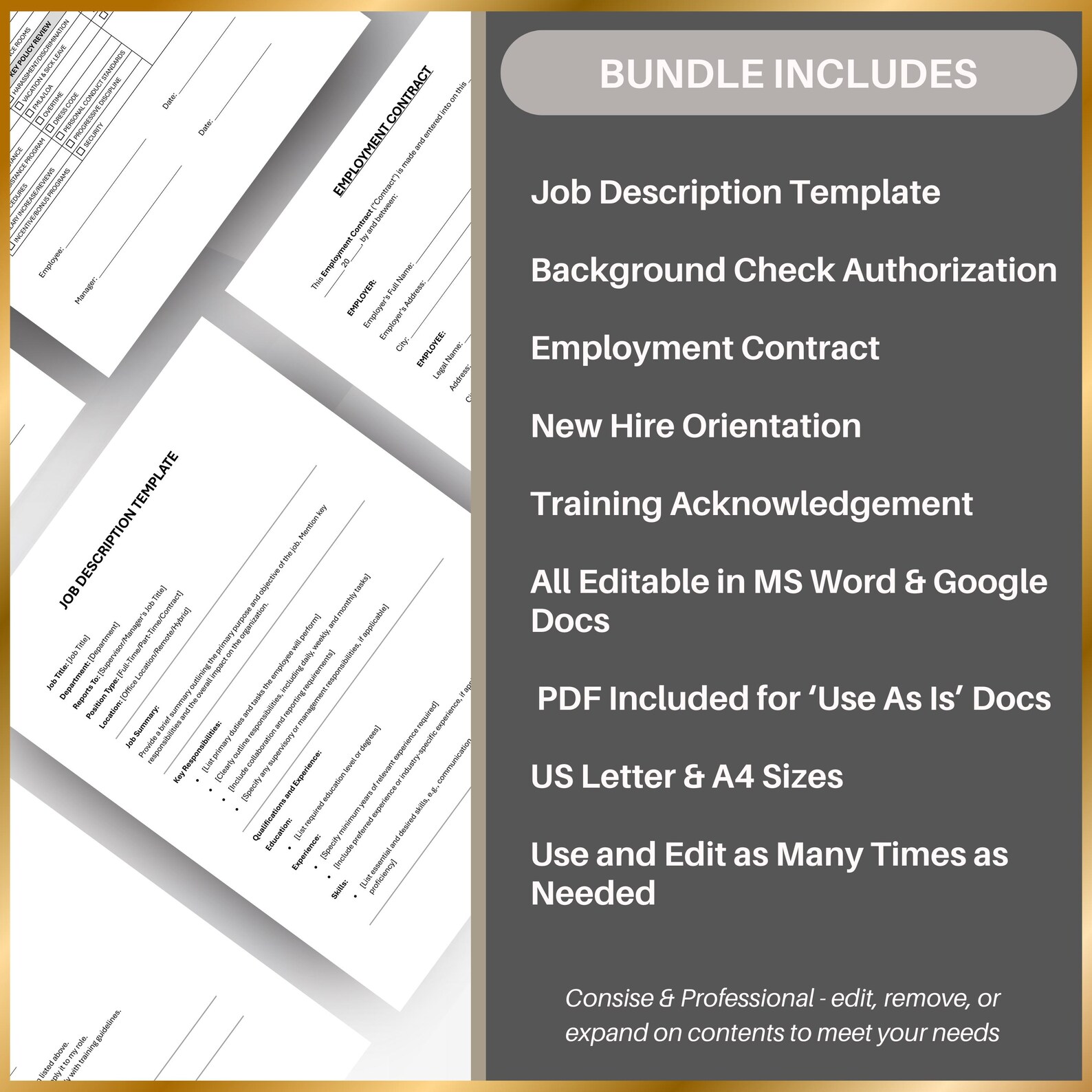 Onboarding Toolkit Bundle, HR Documents Pack, New Hire Templates, Small ...