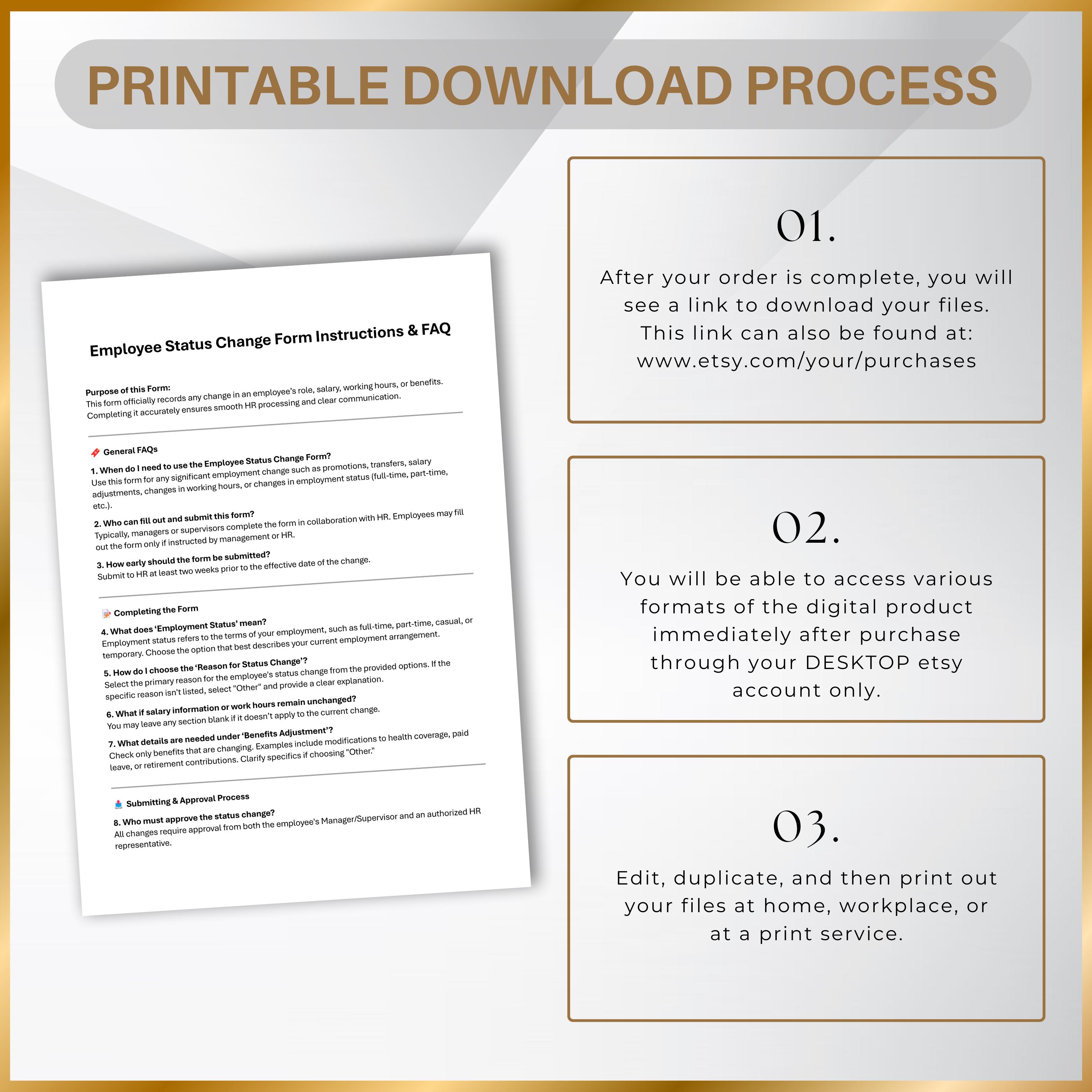 Employee Status Change Bundle, HR Status Change Forms, Role Change ...