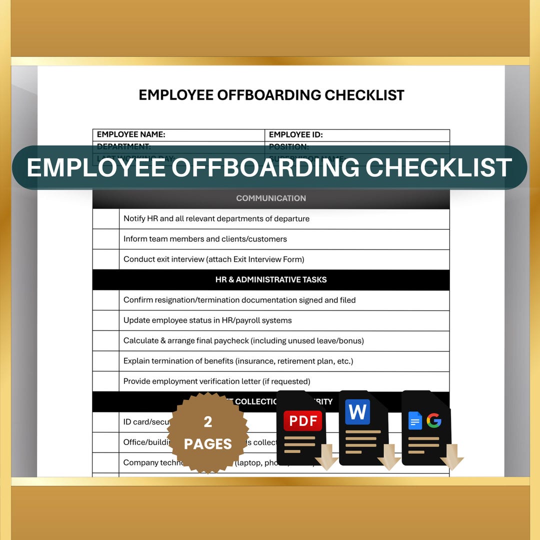 Employee Offboarding Checklist | Job Termination Process | Exit Form ...