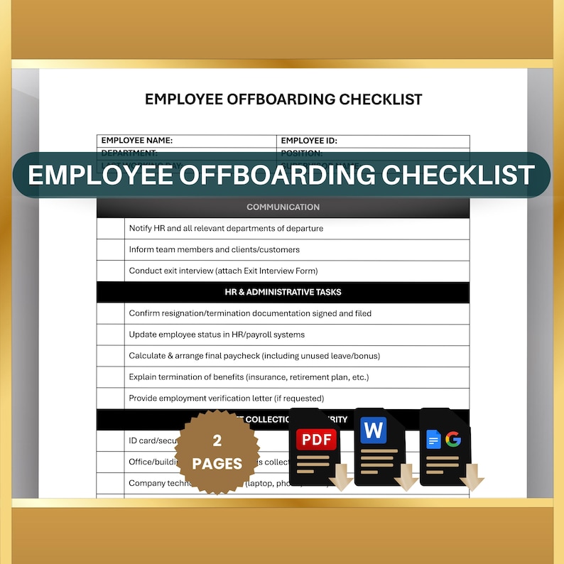 Employee Offboarding Checklist | Job Termination Process | Exit Form ...