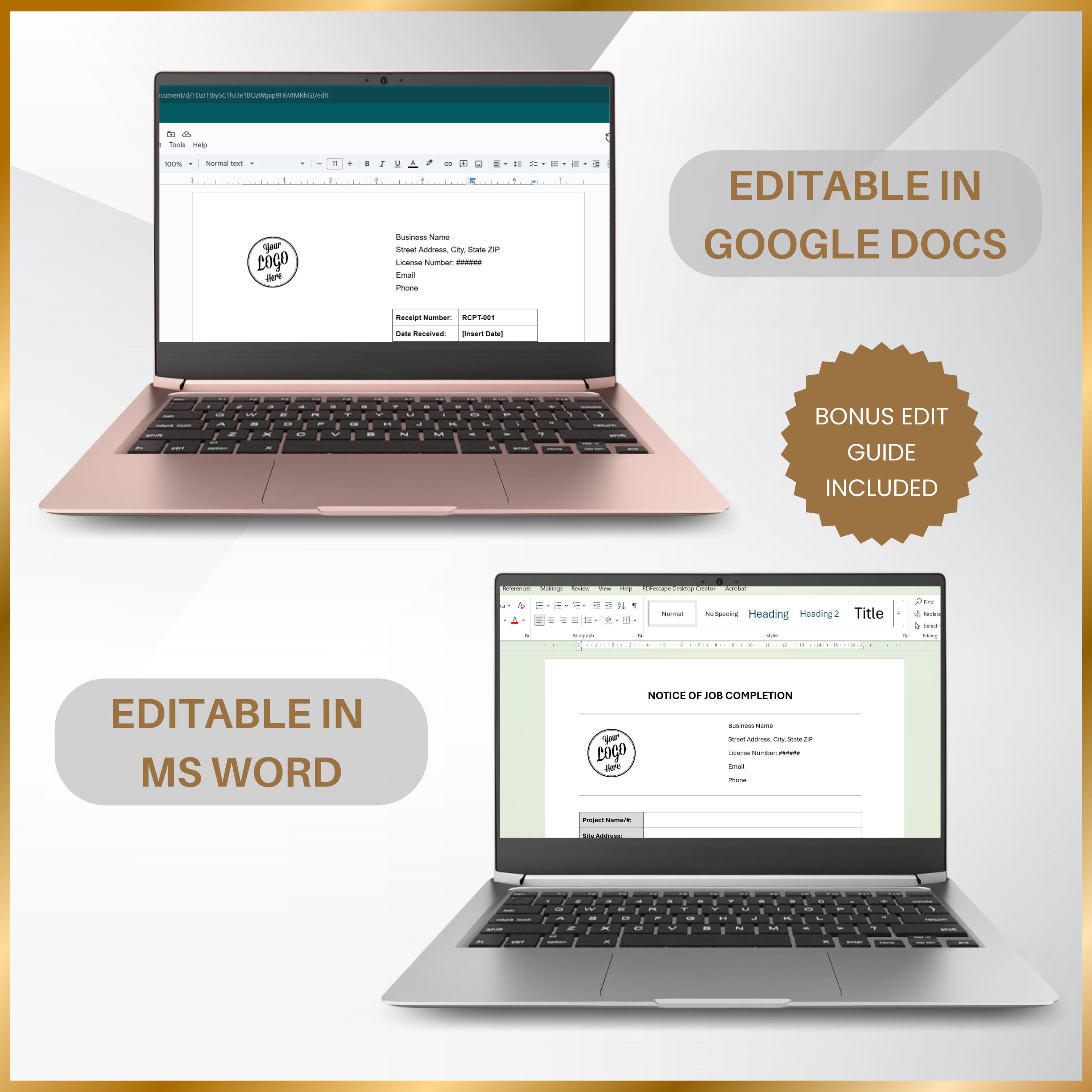 General Contractor Forms Bundle: Collection of Paperwork Templates for ...