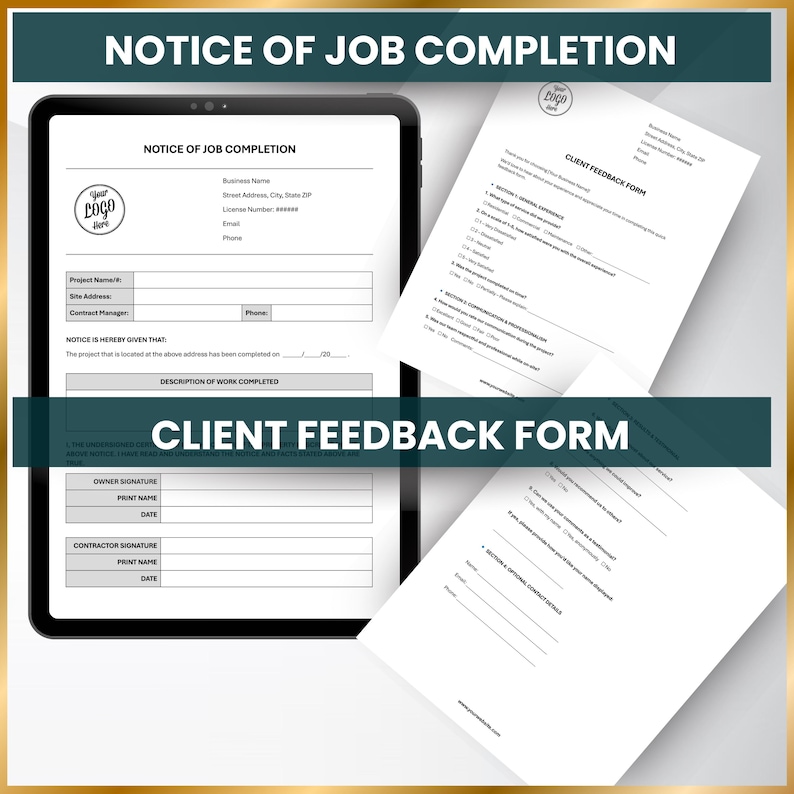 General Contractor Forms Bundle: Collection of Paperwork Templates for ...