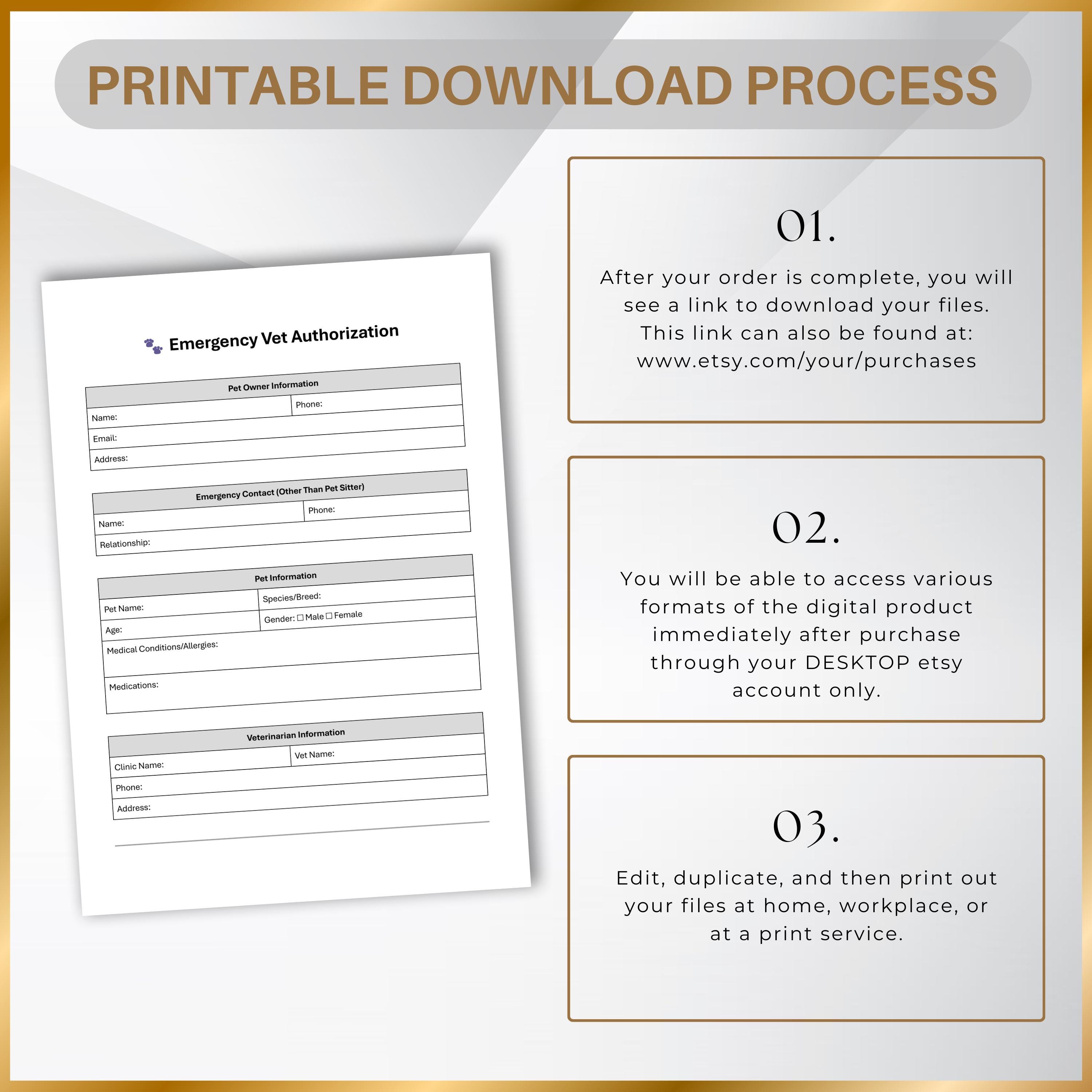 Emergency Vet Authorization Form: Pet Sitter Consent Template ...