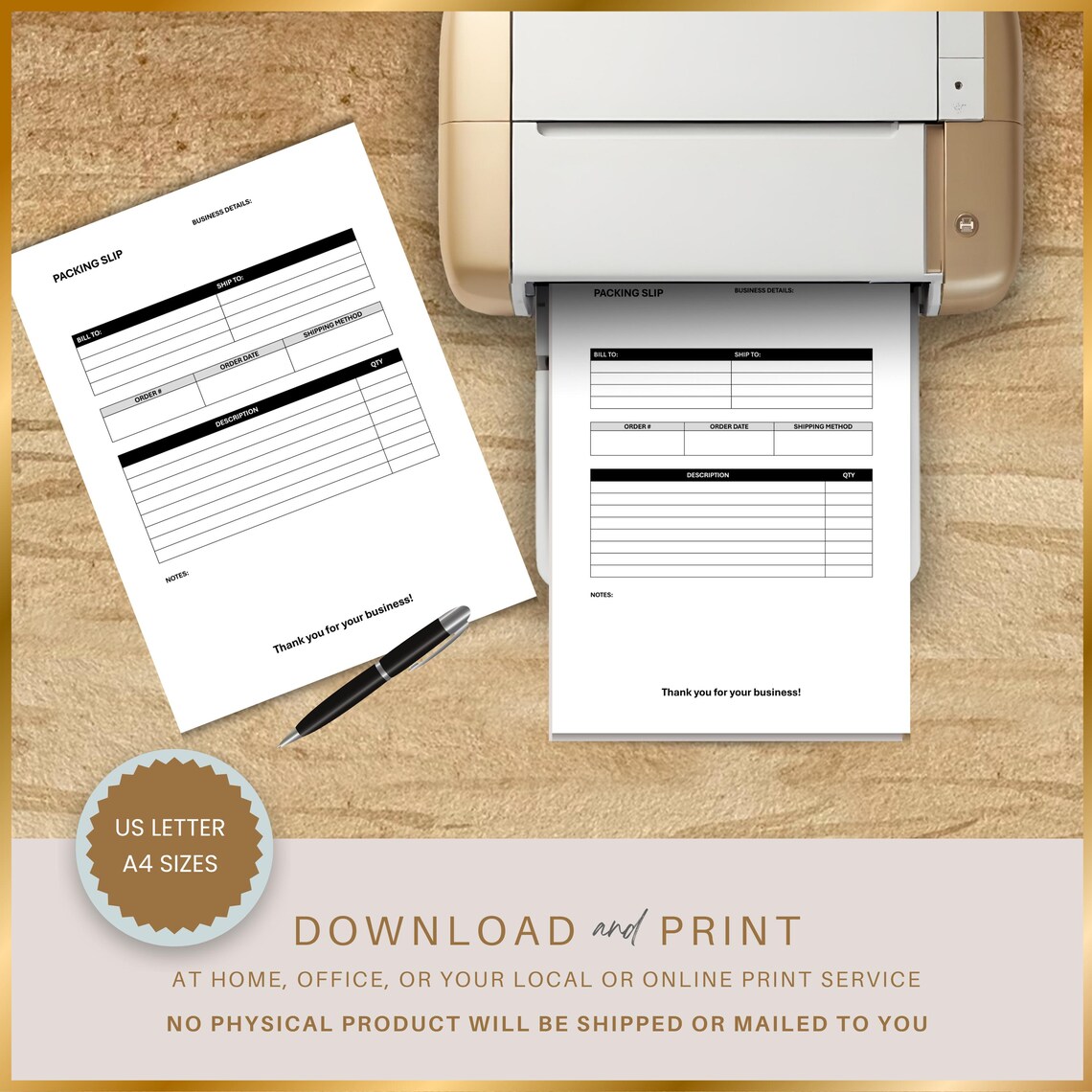Packing Slip Template: Small Business Shipping, Order Details ...