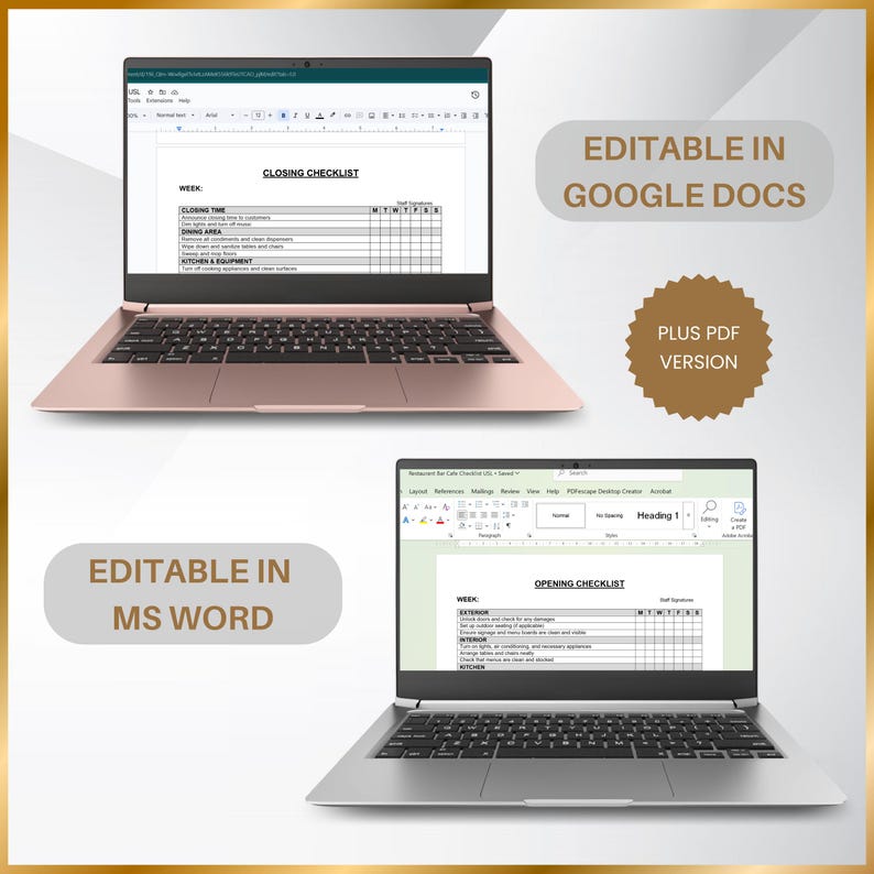 Restaurant Opening & Closing Checklist, Server Side Work List ...