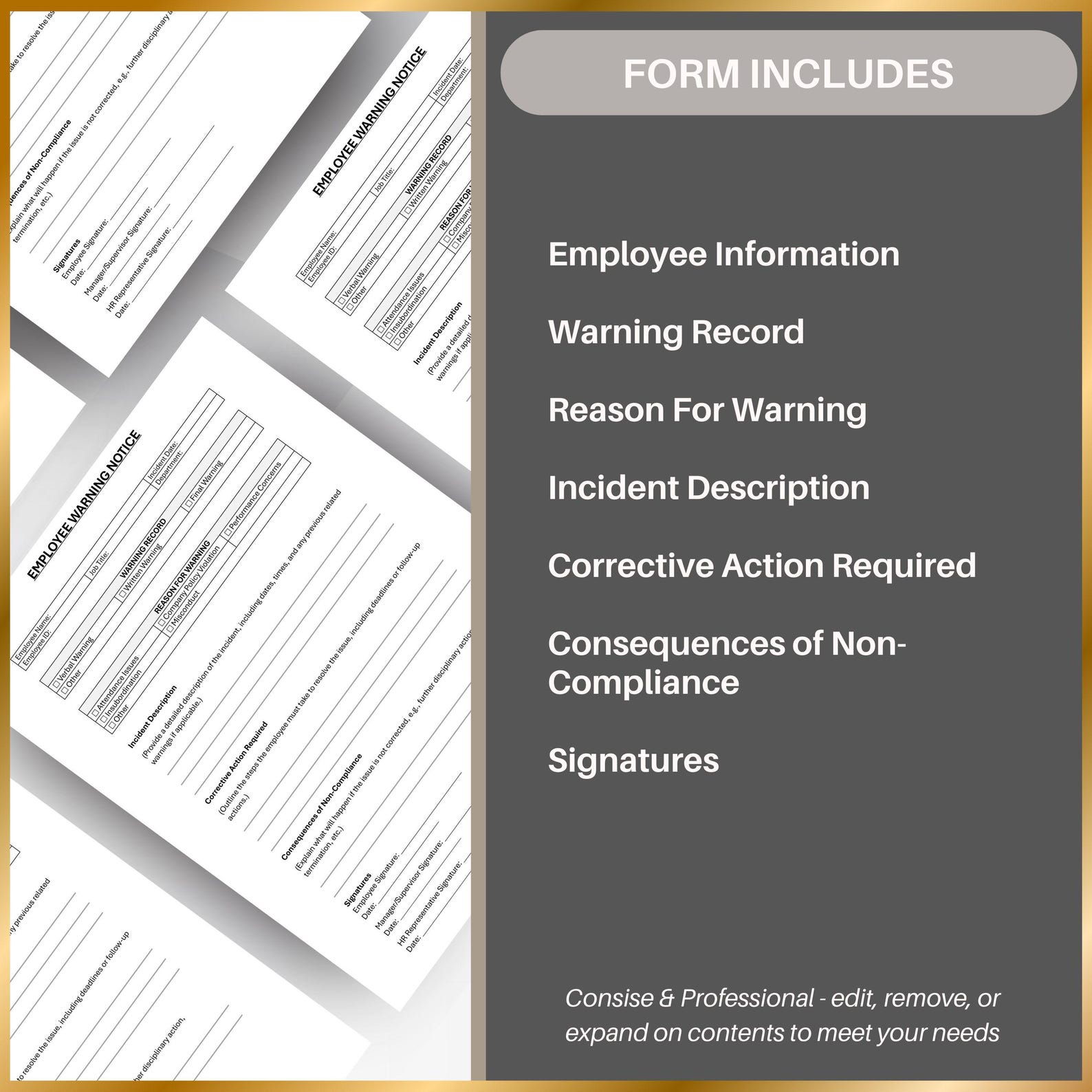 Employee Warning Notice: HR Policy Violation and Disciplinary Form ...