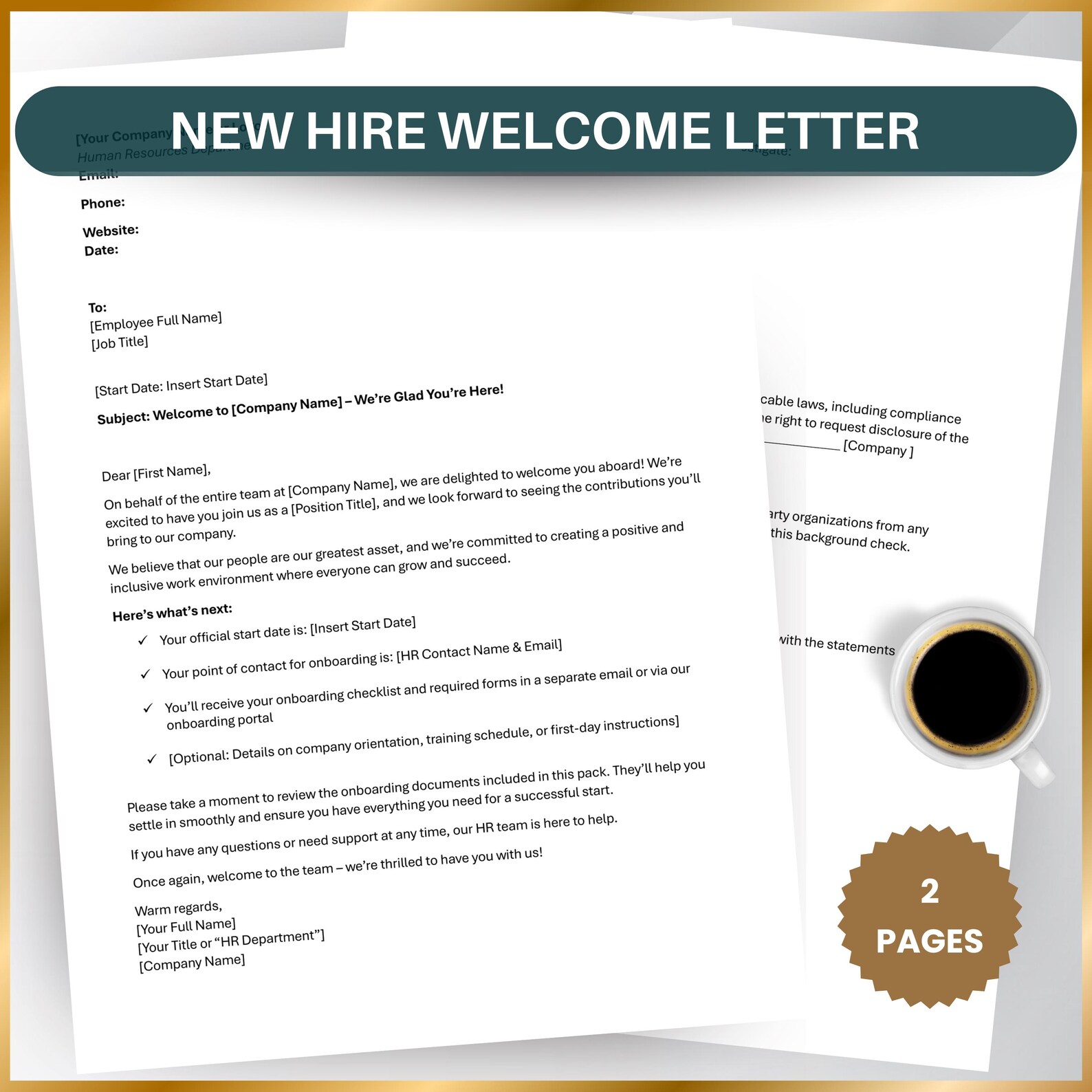 HR Onboarding Forms Bundle: Employee New Hire Welcome Kit for Business ...