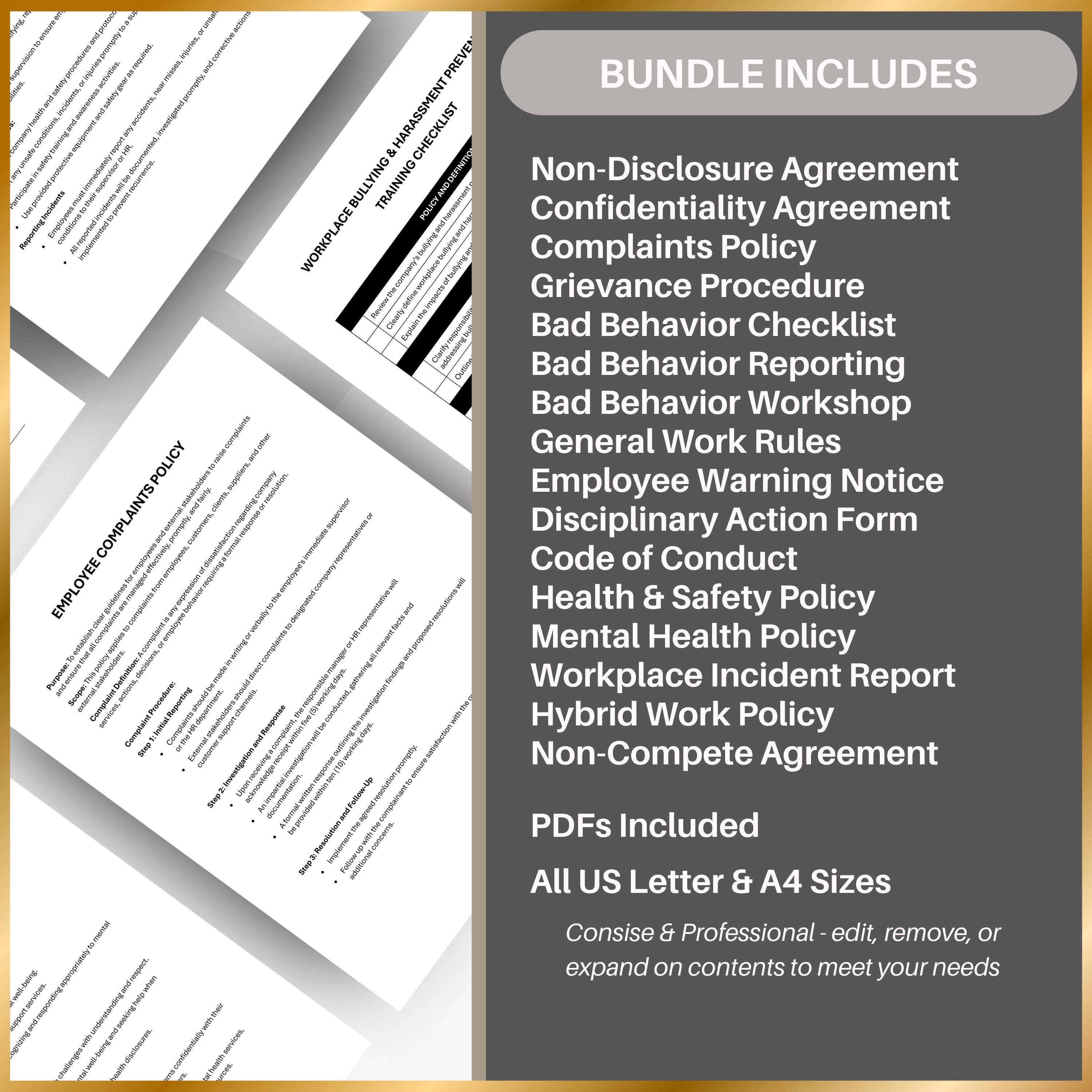 HR Compliance Templates Bundle: Conduct & Disciplinary Forms and ...