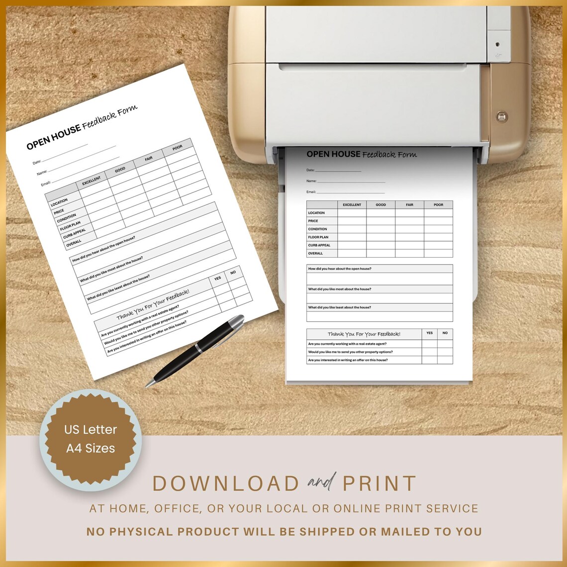 Open House Feedback Form: Editable Realtor Survey (printable PDF, Word ...