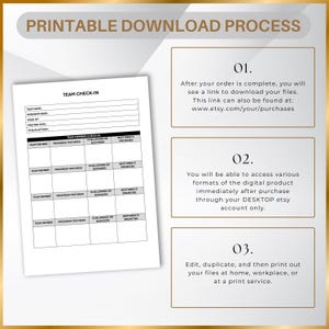 Weekly Team Check-in Template: Meeting Update Form (printable PDF ...
