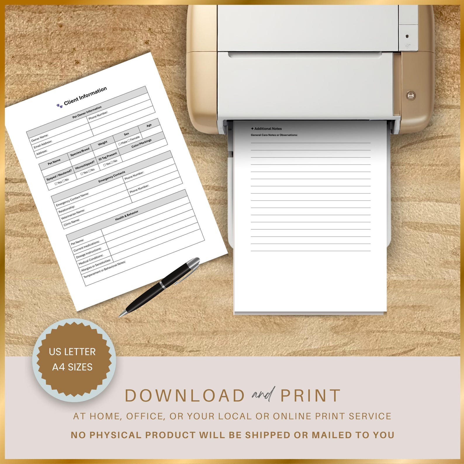Pet Sitter Client Intake Form: Dog Walker Information Sheet (printable ...