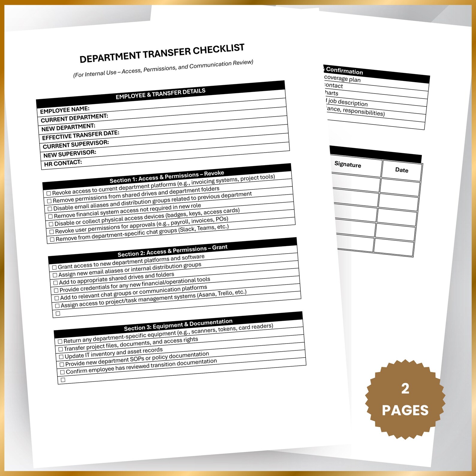 Employee Status Change Bundle, HR Status Change Forms, Role Change ...