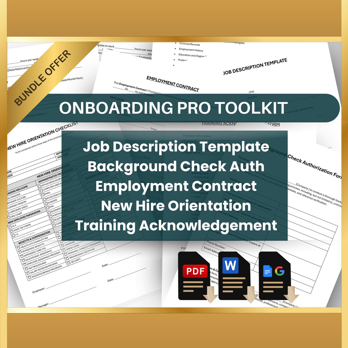 Onboarding Toolkit Bundle, HR Documents Pack, New Hire Templates, Small ...